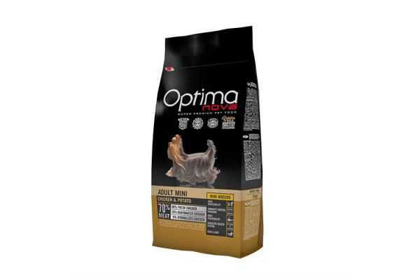 Optima Nova Adult Mini kylling & kartoffel er et kornfrit hundefoder
